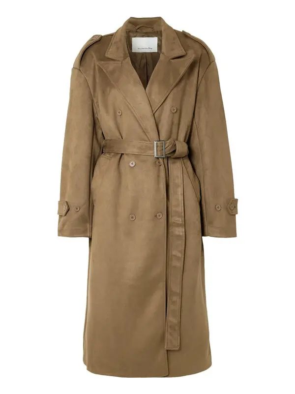 THE FRANKIE SHOP Pembroke Brushed Trench Coat - Brown