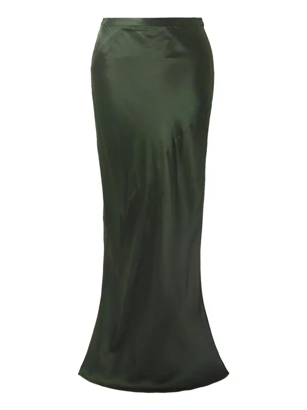 TWP Paneled Satin Maxi Skirt - Green