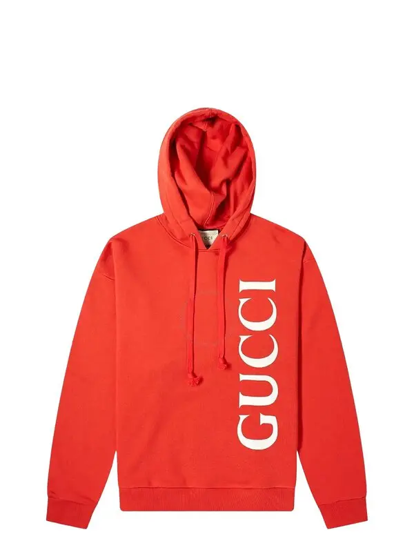 Gucci Large Logo Popover Hooded Sweatshirt - Red