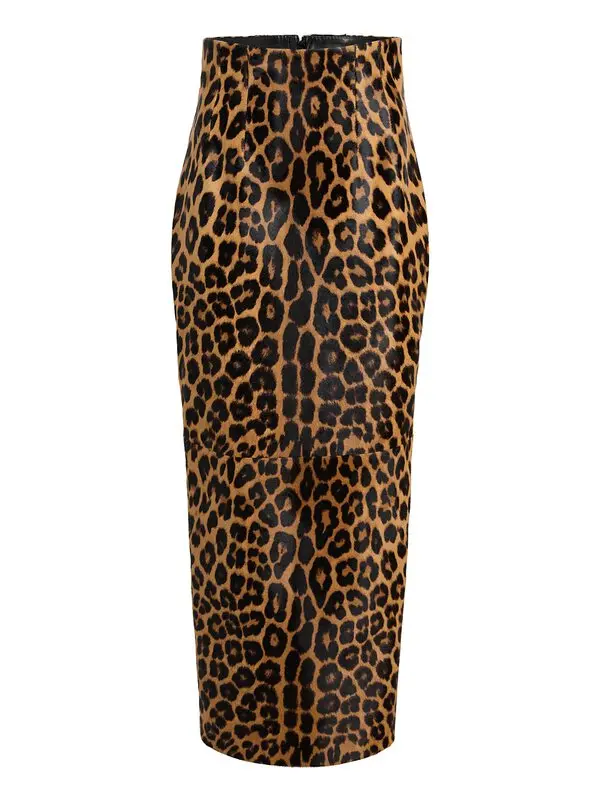Khaite Loxley Leopard-print Calf Hair Maxi Skirt - Animal