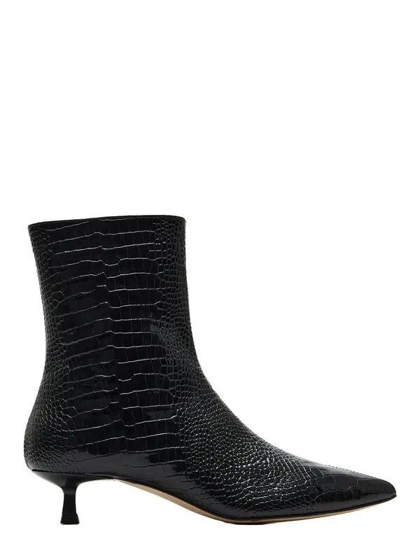 Freda Salvador Lanna Croc-effect Leather Boots - Black