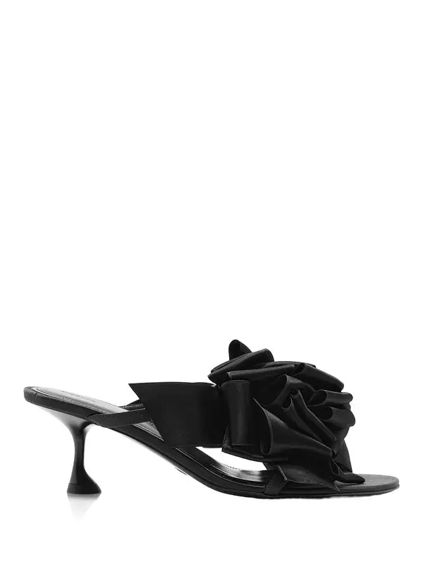 Proenza Schouler Tee Satin Thong Sandals - Black