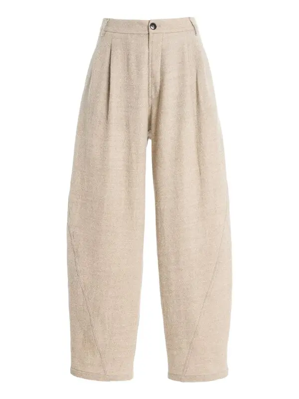 DARKPARK Phebe Pleated Wide-leg Pants - Neutral