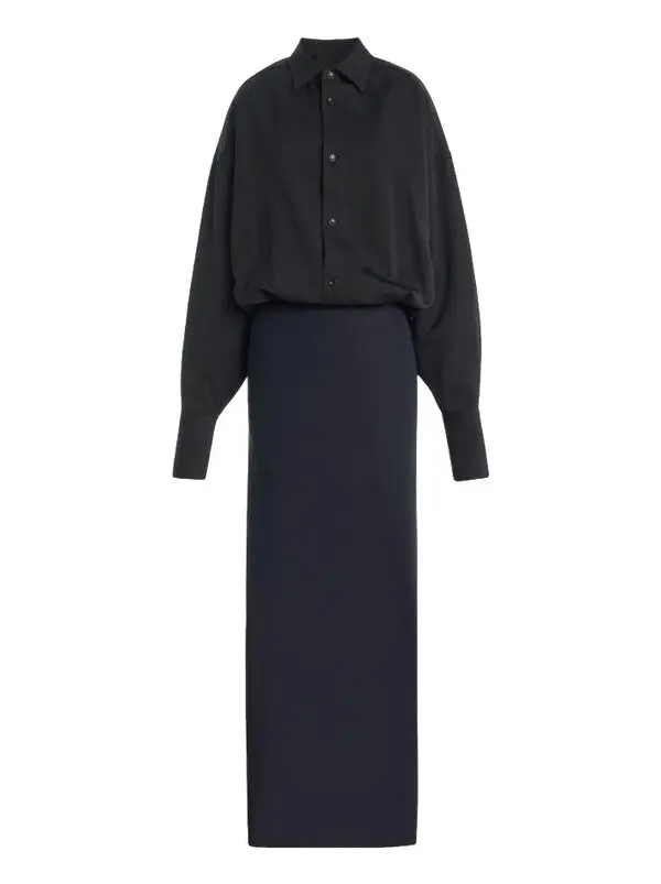 DARKPARK Wool Maxi Shirt Dress - Black