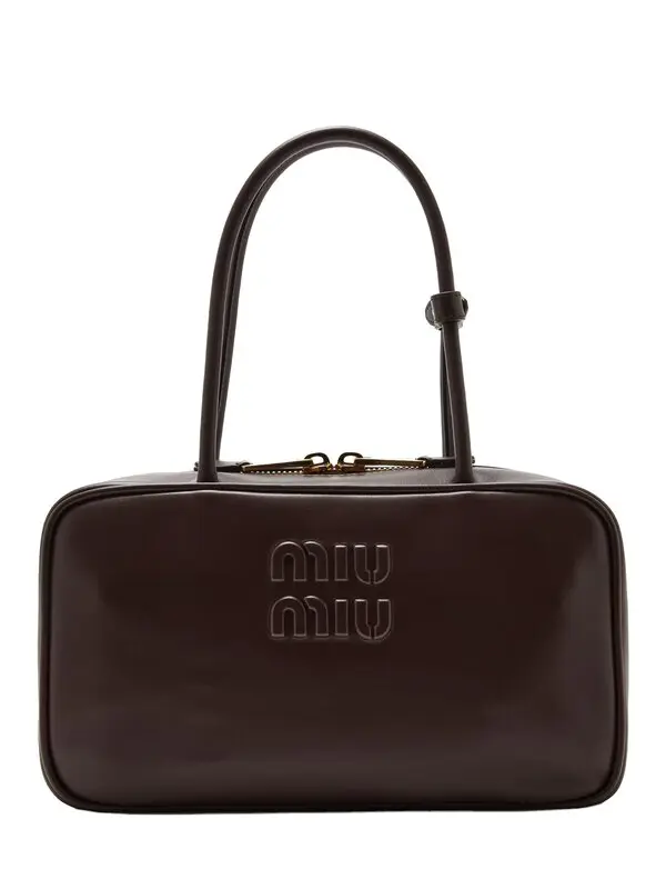 Miu Miu Beau Medium Leather Shoulder Bag - Brown
