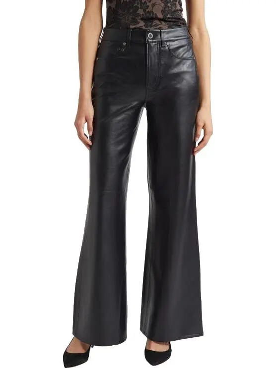 Veronica Beard Kasey Faux Leather Wide-leg Pants - Black