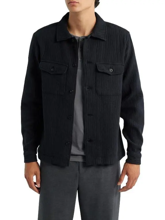 MERZ B. SCHWANEN Quilted Organic Cotton Shirt Jacket - Charcoal