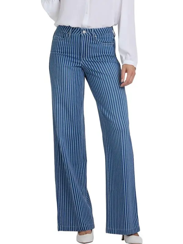 NYDJ Teresa Stripe Wide Leg Jeans - Marseilles Stripe