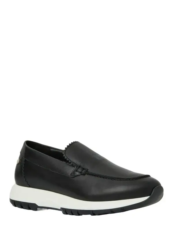 Aquatalia Karena Weatherproof Leather Slip-on Sneakers - Black