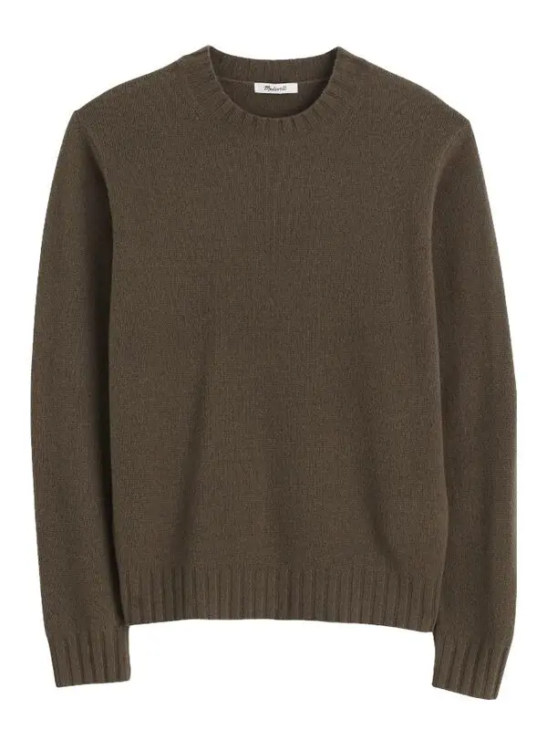 Madewell Crewneck Merino Wool Sweater - Driftwood Brown