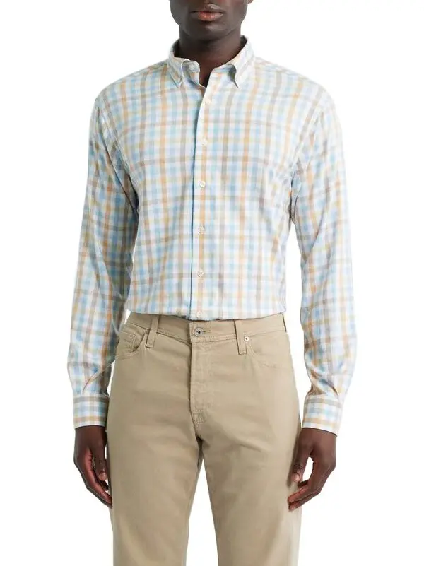 Johnnie-o Callum Check Performance Button-down Shirt - Maliblu