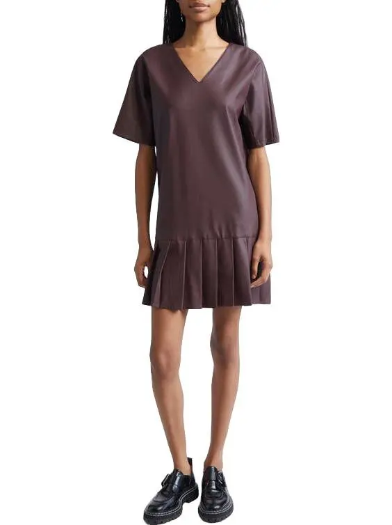 MM BY MAX MARA Hidesia Faux Leather Dress - Bordeaux