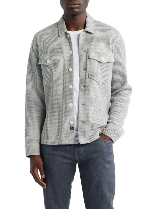 Rails Wells Waffle Knit Shirt Jacket - Heather Grey