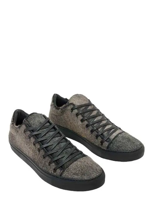 John Varvatos 315 Reed Genuine Calf Hair Low Top Sneakers - Charcoal