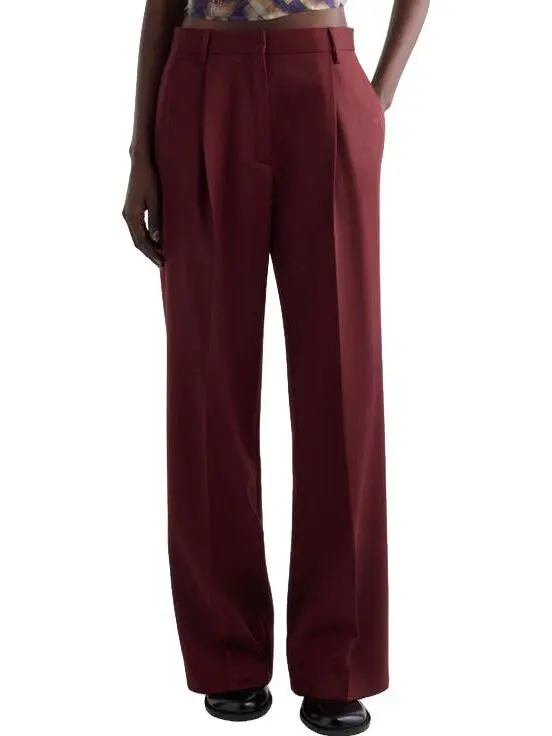 Dries Van Noten Portias Pleated Wool Trousers - Brique