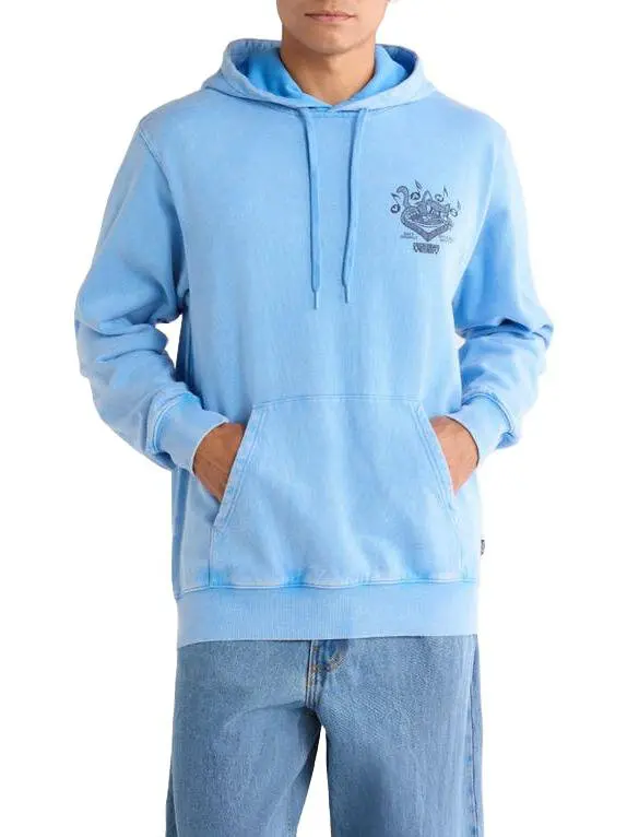 VANS Scratched Records Fleece Pullover Hoodie - Tranquil Blue