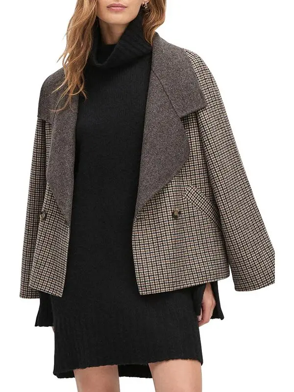 FAVORITE DAUGHTER The Cameron Houndstooth Wool Blend Coat - Dorset Plaid