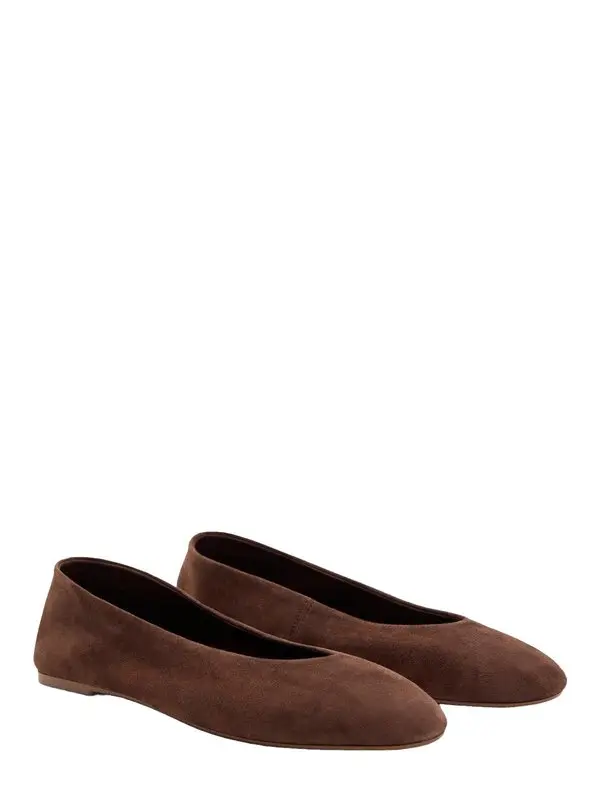Mango Leather Ballet Flat - Chocolate