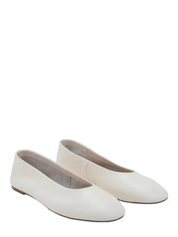 Mango Leather Ballet Flat - Ecru