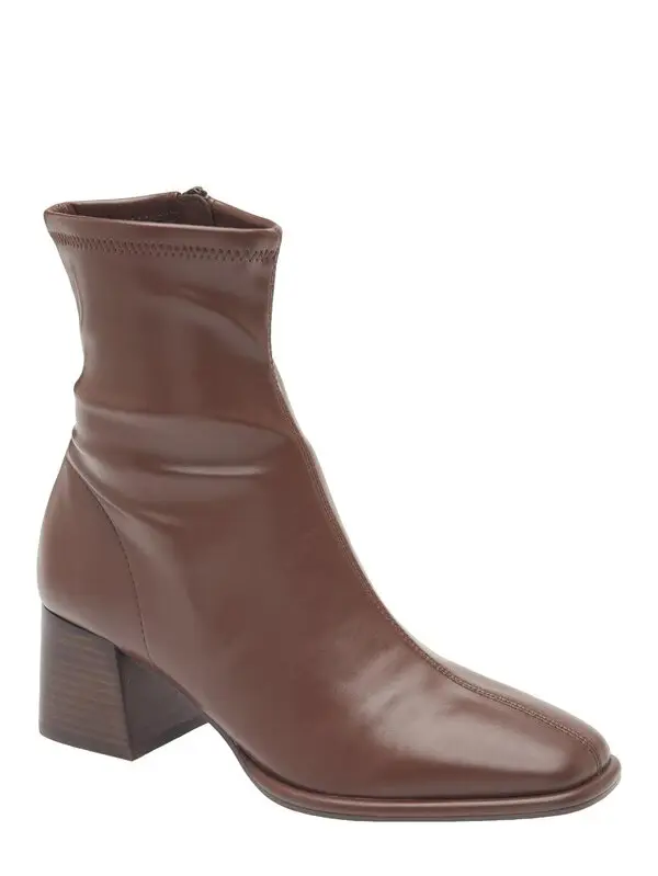 Steve Madden Pammy Block Heel Bootie - Brown