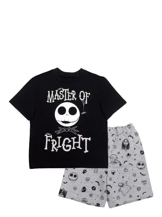 Disney Jack Skellington Nightmare Before Christmas T-shirt & French Terry Shorts Set - Black/gray