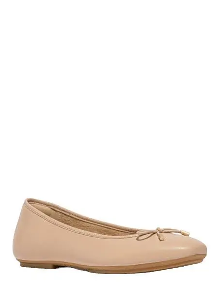 Fitflop Delicato Bow Leather Ballet Flats - Classic Beige