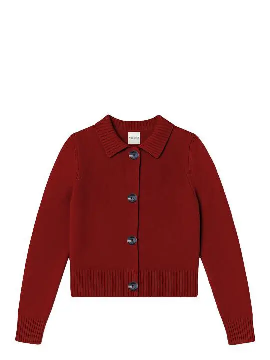 VIR VITA Kaia Cashmere Cardigan - Cherry