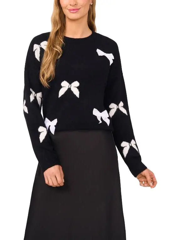 CECE DUPRAZ Bow Crewneck Sweater - Rich Black