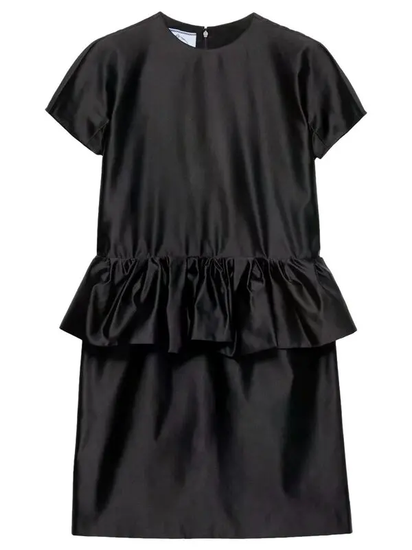 Prada Ruffled-detail Mini Dress - Black