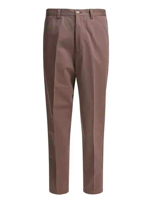 Brunello Cucinelli Tapered Cotton Pants - Beige