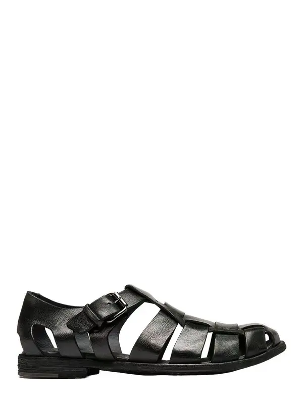 Officine Creative Woven Buckle Sandals - Black