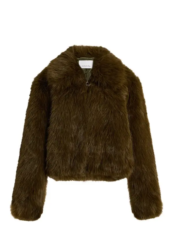 THE FRANKIE SHOP Hope Faux Fur Jacket - Green