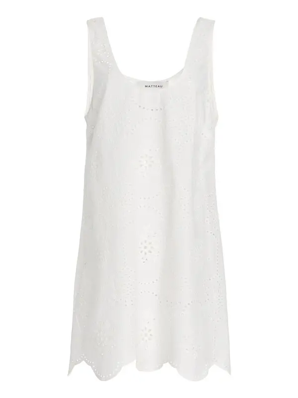 Matteau Cotton Broderie Anglaise Tank Mini Dress - White