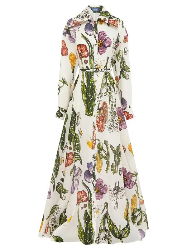 LEO LIN Josephine Wildflowers Silk Gown - Multi