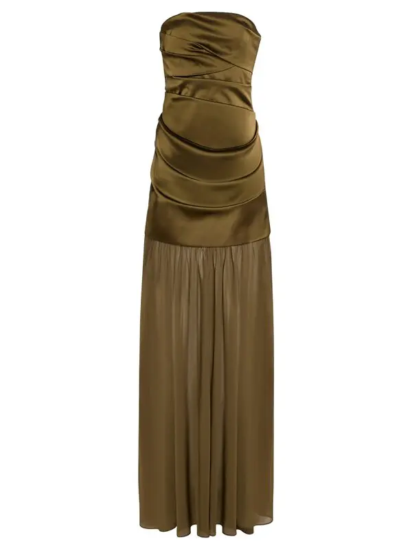 Significant Other Tallie Convertible Satin Dress - Green