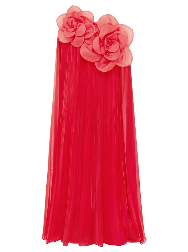 LEO LIN Jaclyn Draped Gown - Red