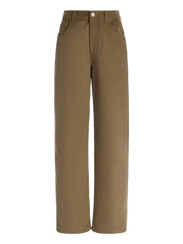 RÓHE Relaxed Cotton-corduroy Trousers - Green