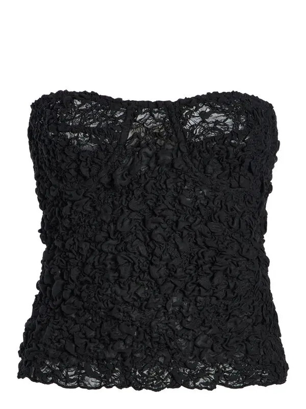 TG BOTANICAL Azalea Shirred Top - Black