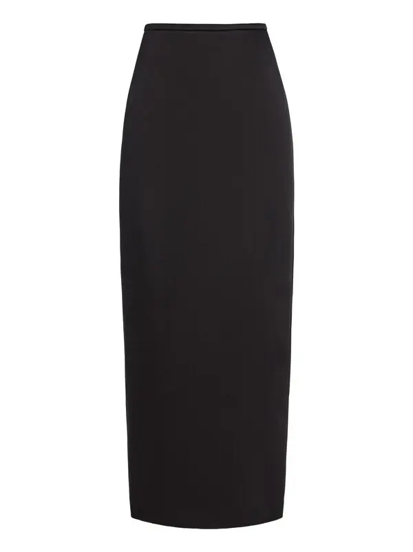 RÓHE Satin Column Skirt - Black