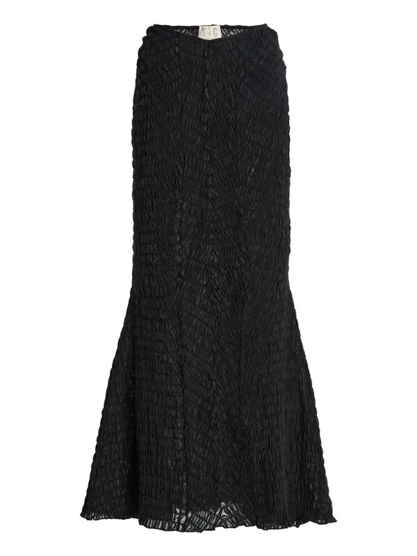 TG BOTANICAL Marla Shirred Maxi Skirt - Black