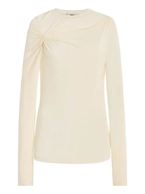 AGOLDE Lissa Ruched T-shirt - Neutral