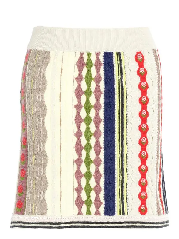 BARRIE Striped Cashmere Mini Skirt - Stripe