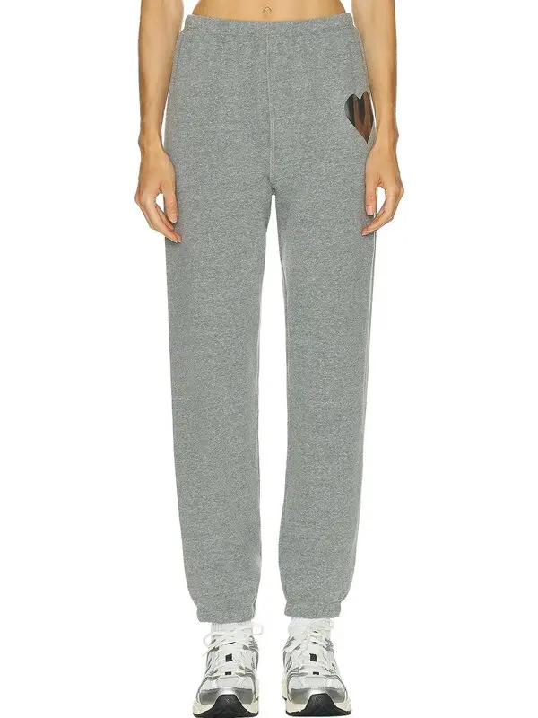Sprwmn Heart Logo Fleece Sweatpants - Dark Heather Grey