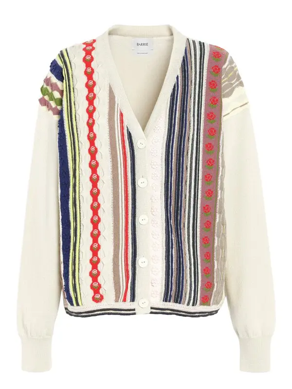 BARRIE Striped Cashmere Cardigan - Stripe