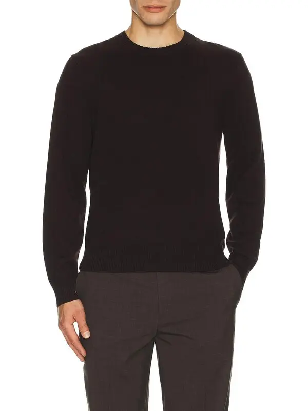 Theory Hilles Crew Neck Cashmere Sweater - Deep Eggplant
