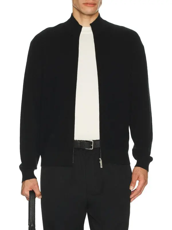Theory Full Zip Cashmere Sweater - Black