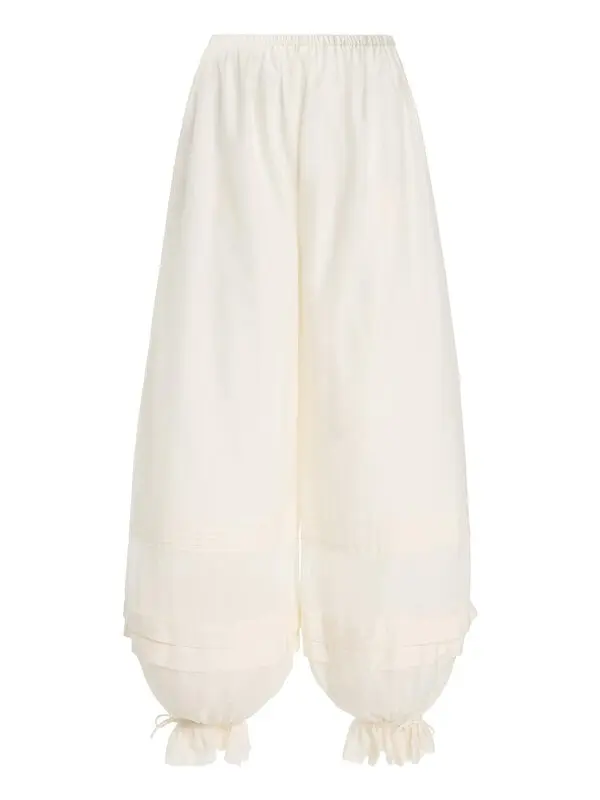 Posse Exclusive Pearl Cotton-silk Pants - Ivory