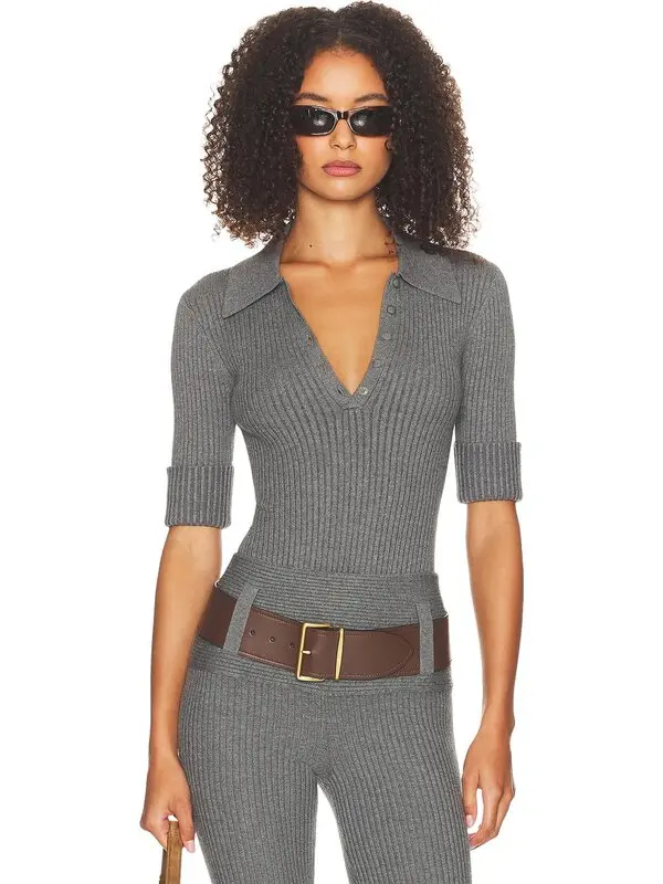 HELSA Devora Polo Bodysuit - Grey
