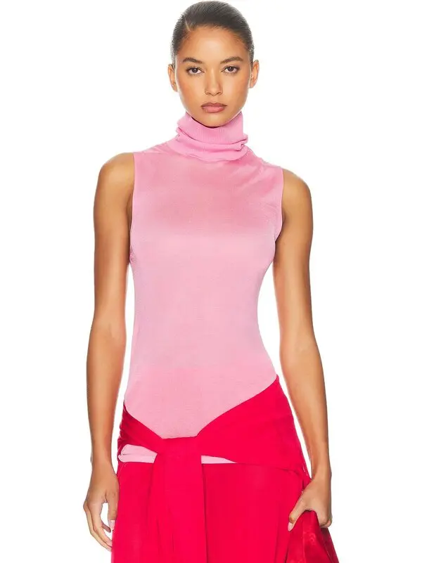 HELSA Arlena Sleeveless Turtleneck - Pink