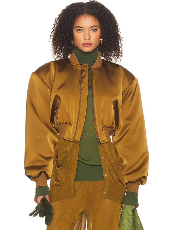HELSA Satin Puff Bomber - Dijon